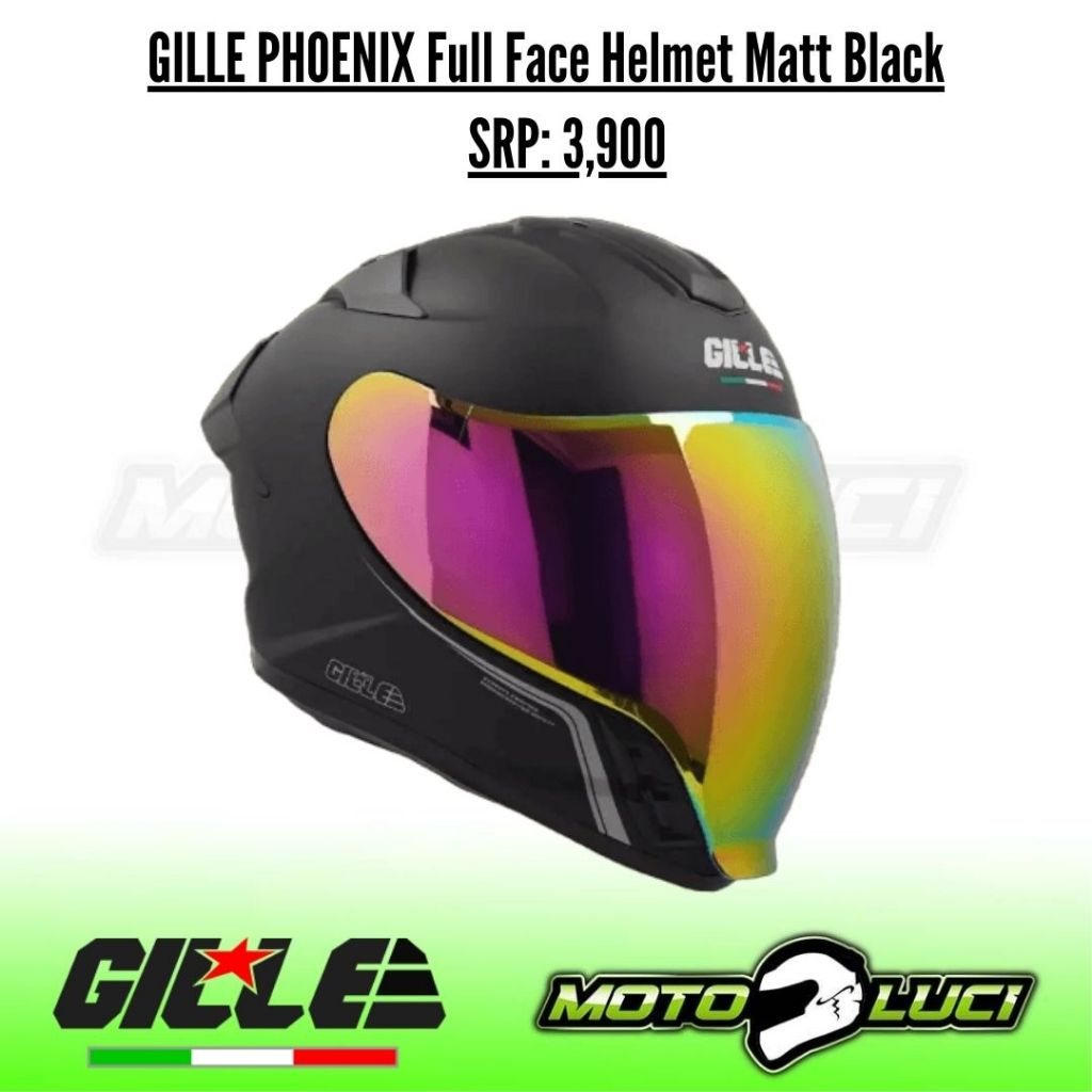 GILLE A5009 Phoenix Mono Color Revo Visor Full Face Dual Visor Helmet ...
