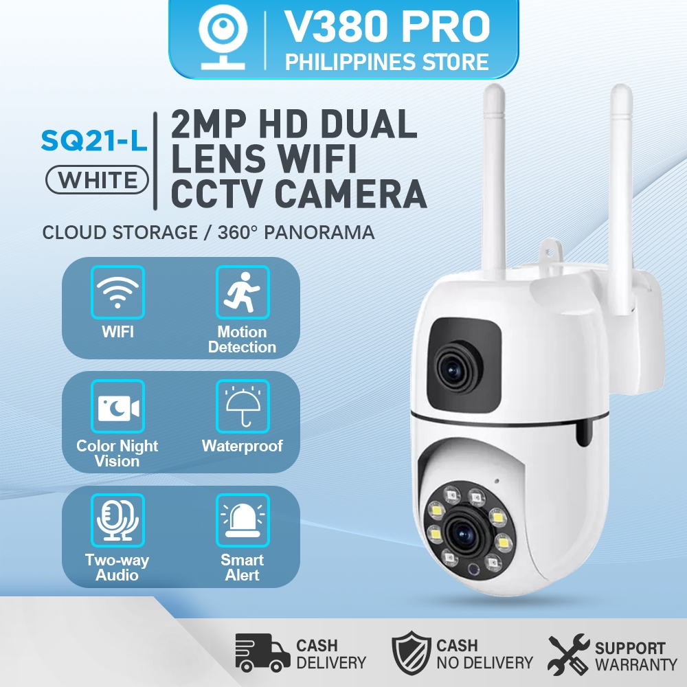 V380 PRO Dual Lens CCTV Camera 2MP HD Night Vision 360° panoramic Motion Detection Security ...
