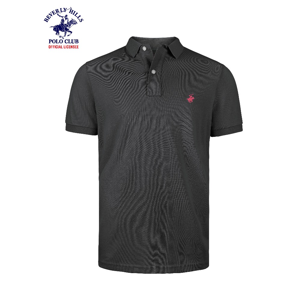 Beverly Hills Polo Club Men's Combed Cotton Pique Polo Shirt in BLack ...