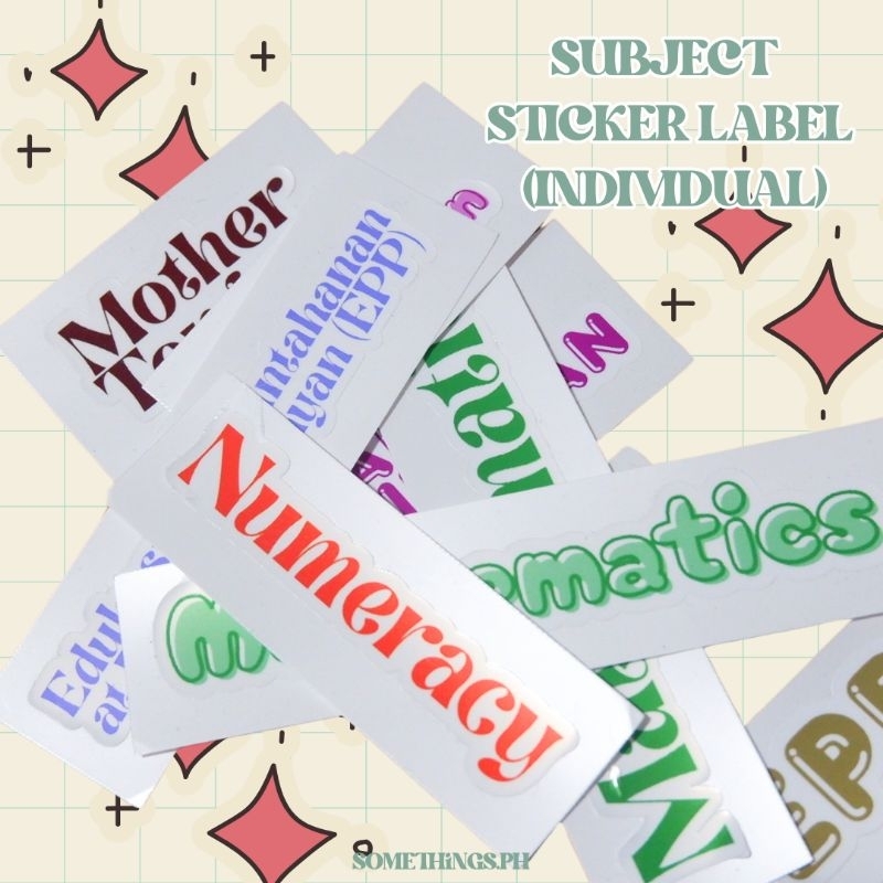 Subject Label Sticker (Individiual) | Shopee Philippines