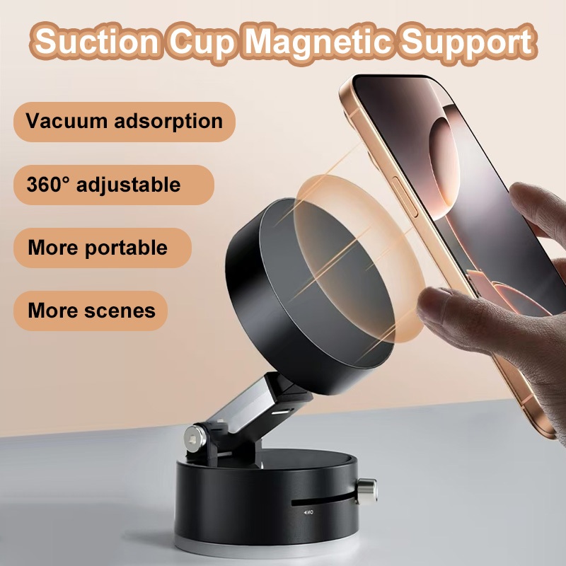 Magnetic Suction Phone Stand 360° Adjustable Vacuum Suction Cup Folding ...