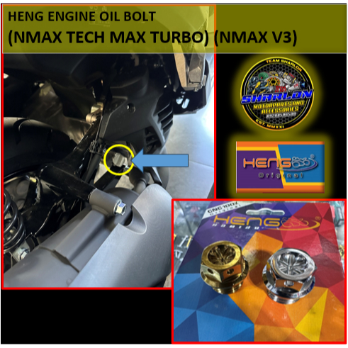 HENG Original Engine Oil Bolt for YAMAHA NMAX TECH MAX TURBO and NMAX ...