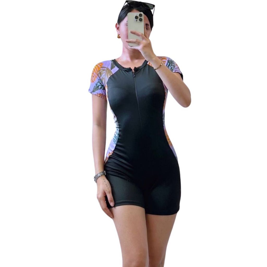 LESEKA Cora Zipper Rashguard Swimsuit For Womens nylon Spandex Fabric ...