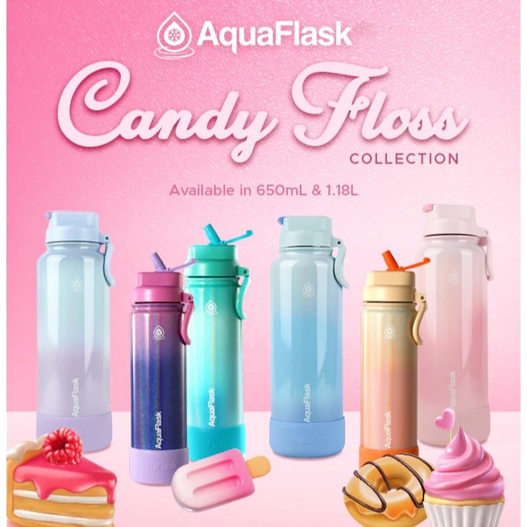 Aquaflask Candy Floss 22oz/40oz Stainless Steel Water Bottle with ...
