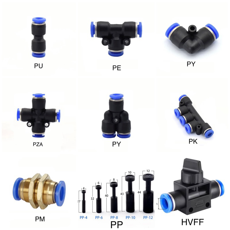 Pneumatic Fitting Pipe Connector | Tube Air Quick Fittings hose ...