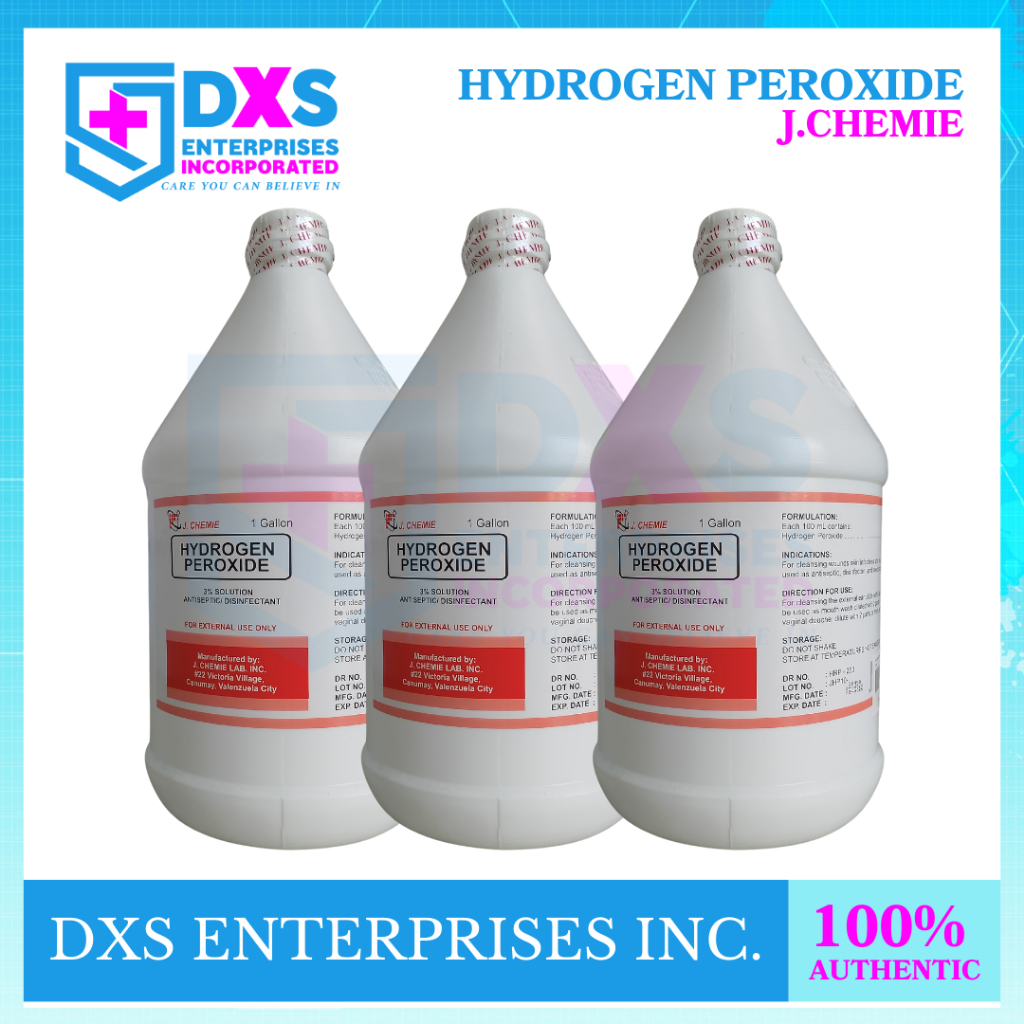 J.CHEMIE HYDROGEN PEROXIDE Solution AGUA OXINADA- GALLON- ANTISEPTIC ...