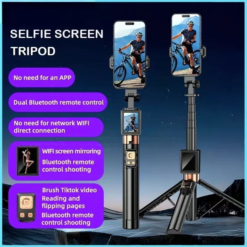 Screen Mirroring Selfie Stick Stand Tripod Monopod Live WIFI Projection ...