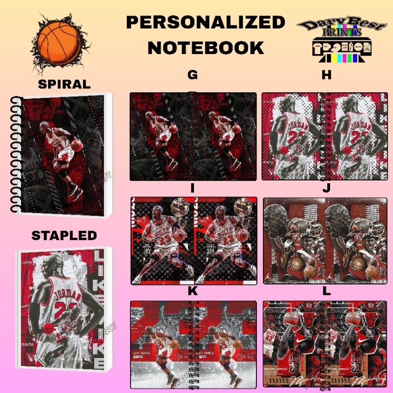 Basketball notebook personalized customized notebook stapled or wired ...