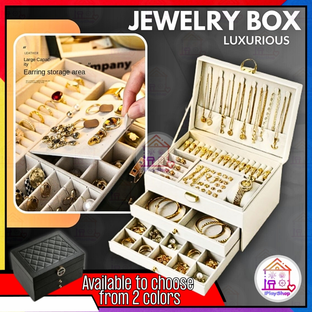 Elegant Women Gift Jewelry Box Fine Accessories Drawer Large Capacity ...