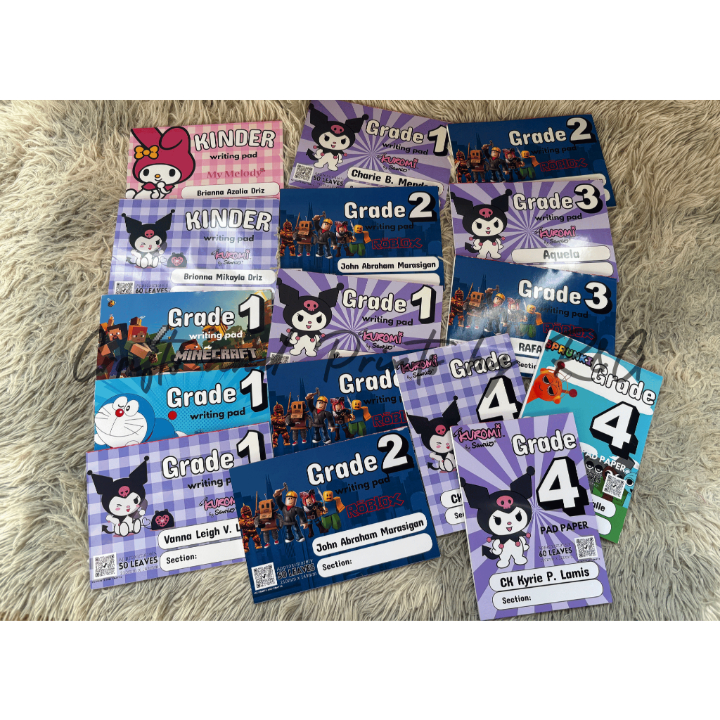 PERSONALIZED PAD PAPER GRADE 1-4 FOR GIRLS (NEW ) | Shopee Philippines