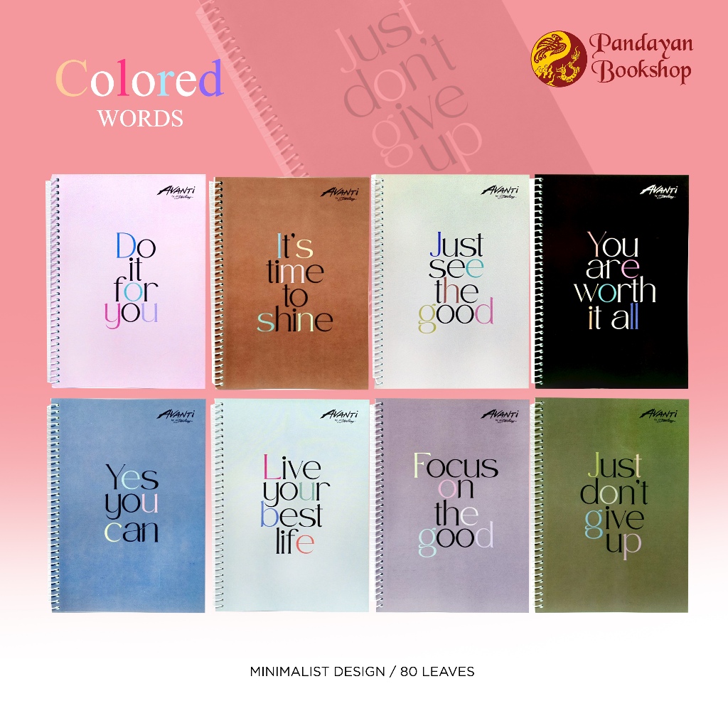 Avanti Colored Words Spiral Notebook With Cover 10021004 80 leaves ...