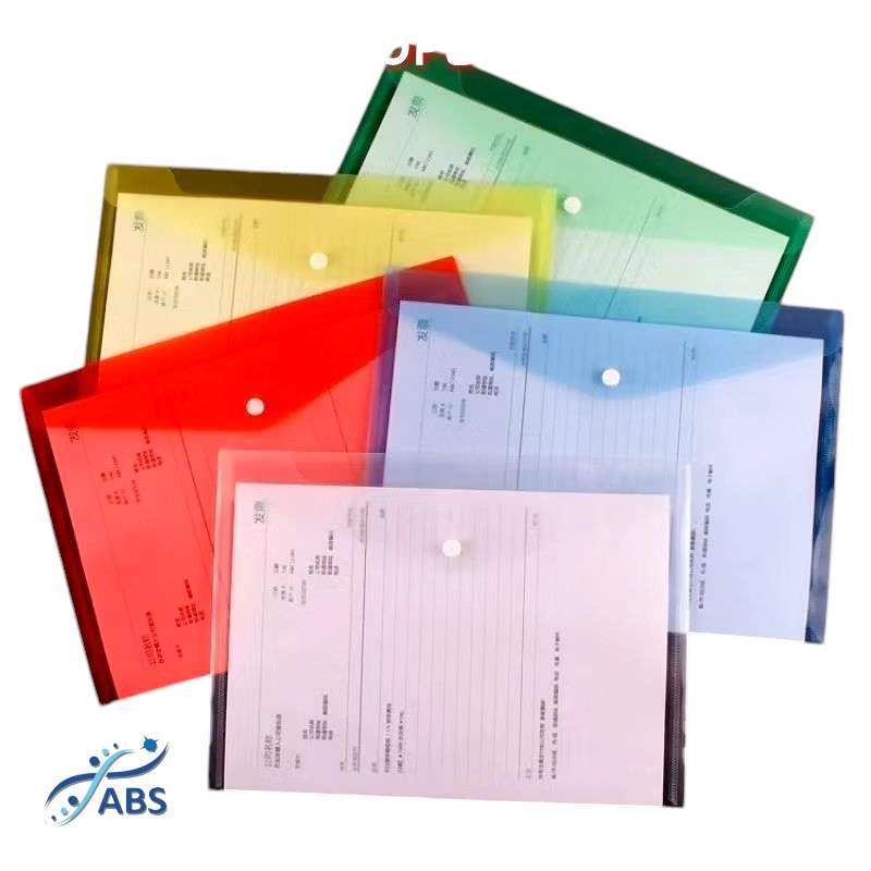A4 Transparent Envelope Folder Clear Snap Button File Case Plastic ...