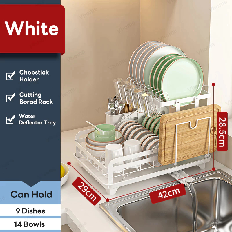 LN Kitchen Dish Rack Foldable Dish Storage Rack Plate Drying Rack Dish ...