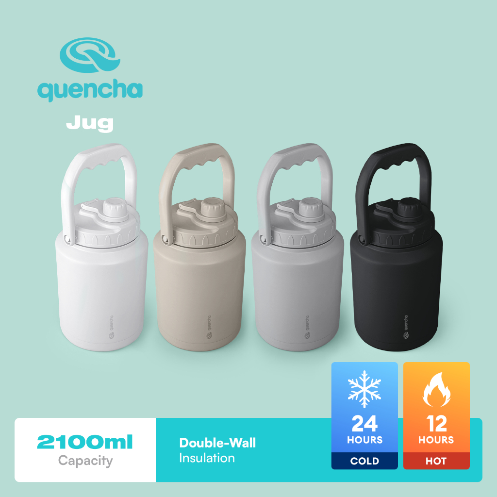 QUENCHA 71oz & 128oz Sports Lid Insulated Water Jug – Leakproof ...
