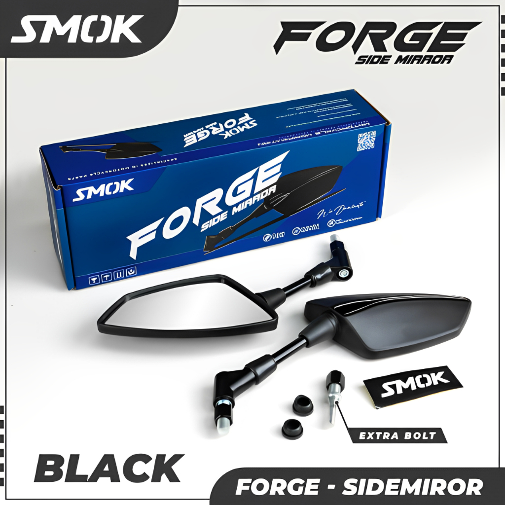 【EAGLE SPEED】SMOK FORGE BLACK SIDE MIRROR WITH BOLT UNIVERSAL ORIGINAL ...