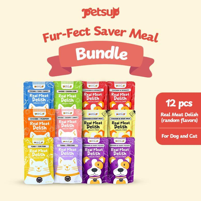 Petsup 12Pcs Cat Wet Food Bundle Real Meat Delish High Protein Dog Wet ...
