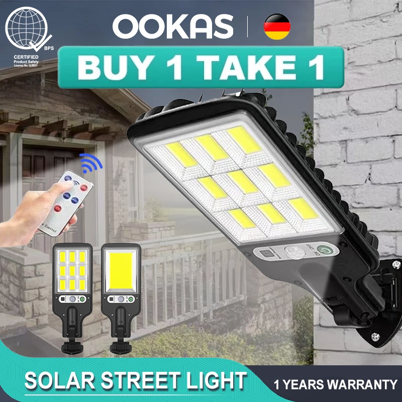 OOKAS 108 COB Solar Street Light Outdoor 300W Motion Sensor Light IP67 ...