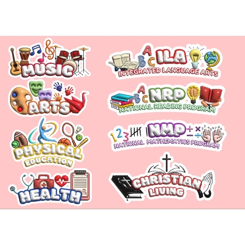 3D Subject Label Stickers | Shopee Philippines