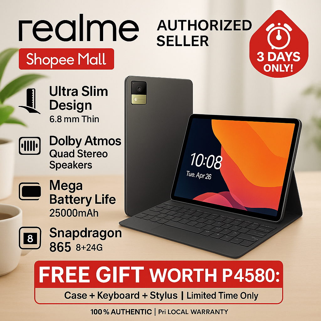 [FREE GIFT] Realme P70 Tablet 16GB+512GB–12 Android | 25000mAh | Dolby ...