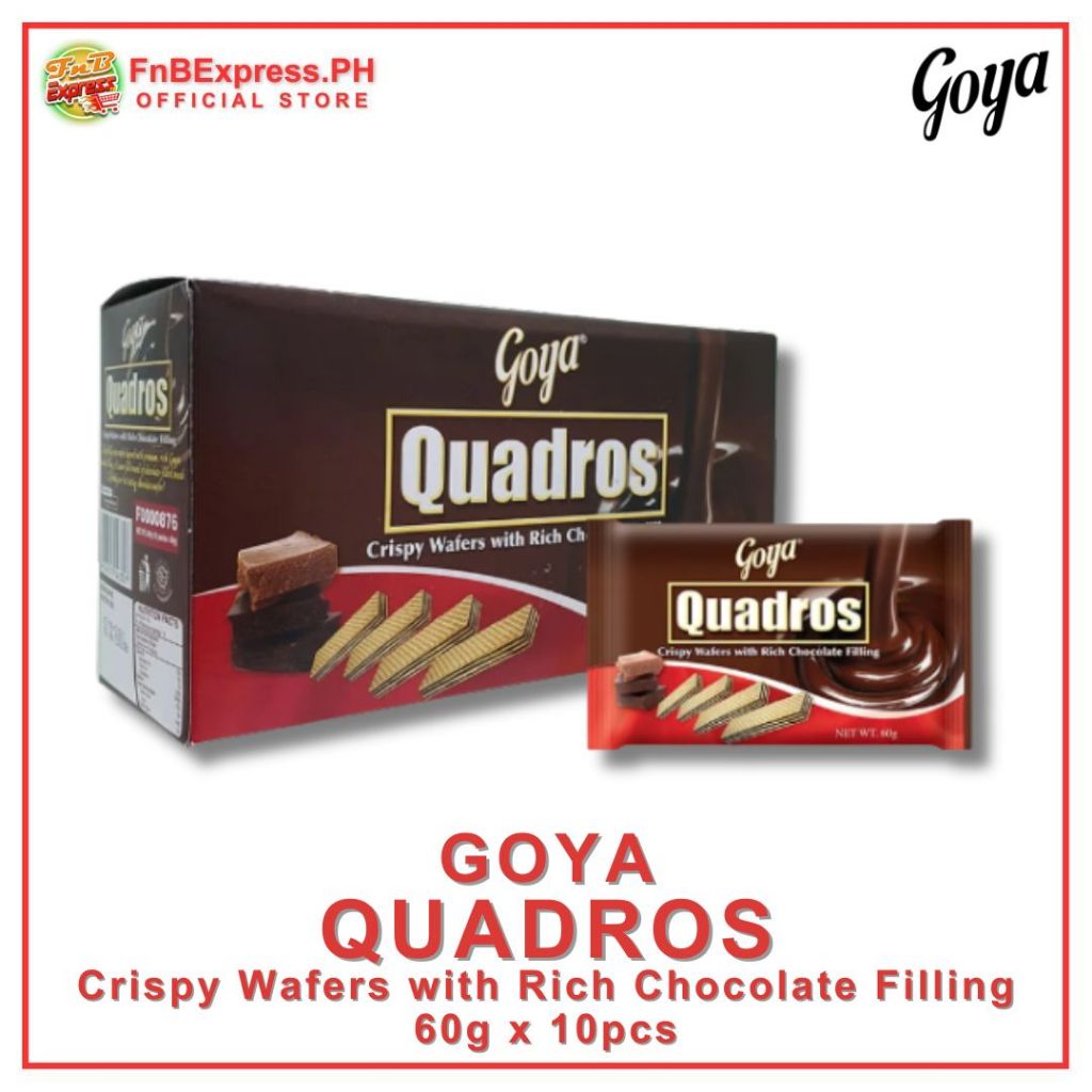 Goya Quadros Crispy Wafer with Rich Chocolate Filling 60g x 10pcs ...