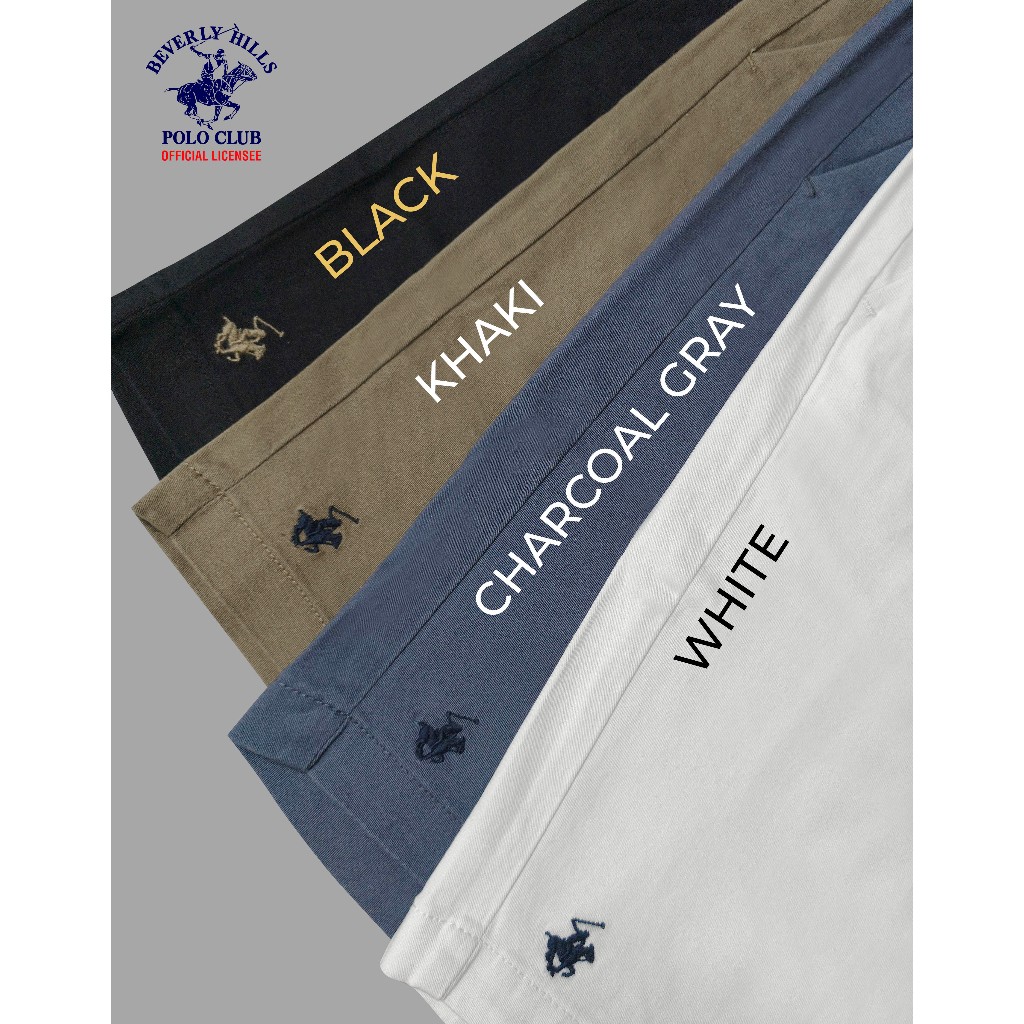 Beverly Hills Polo Club Men’s Cotton Twill Chino Short in White,CGrey ...
