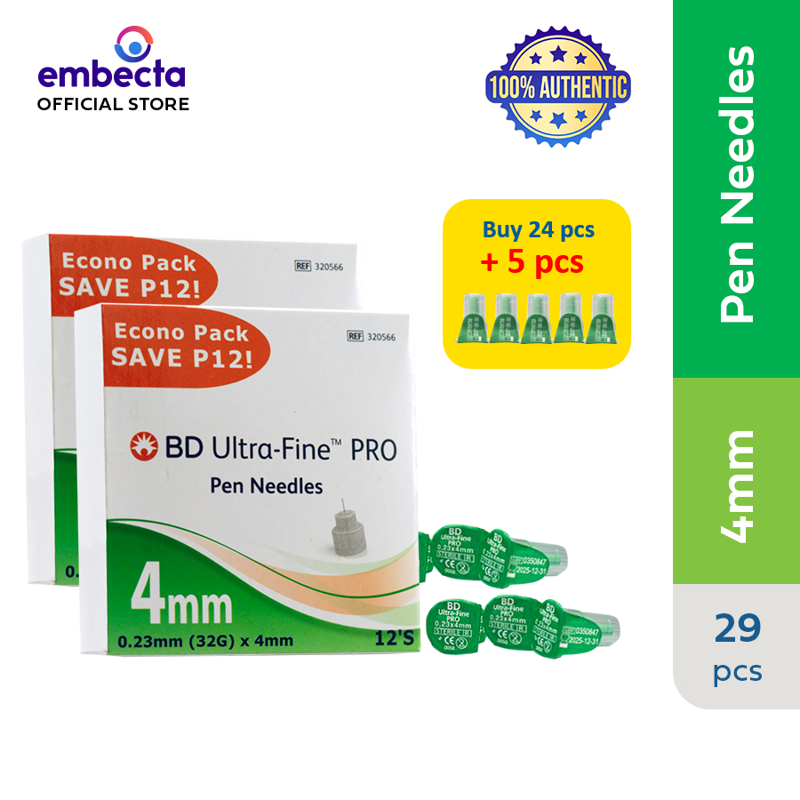 BD Ultra Fine PRO 4mm Econo Pack 24+5 Starter Pack | Shopee Philippines