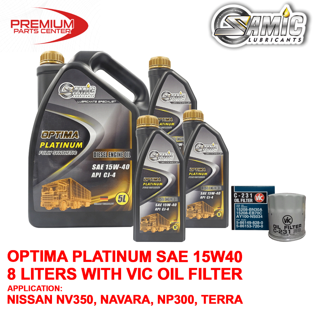 SAMIC OPTIMA PLATINUM 15W-40 8 liters NISSAN NAVARA , NP300 , TERRA ...