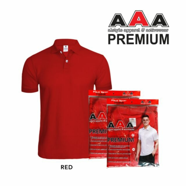 AAA PREMIUM Poloshirt Honeycomb Unisex Adult (RED) | Shopee Philippines
