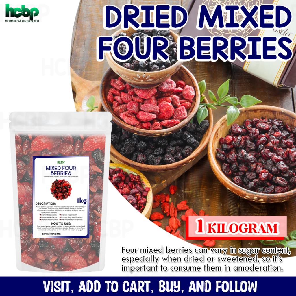 MIXED FOUR BERRIES — Dried Fruit Snack (Strawberry Cranberry Blueberry ...