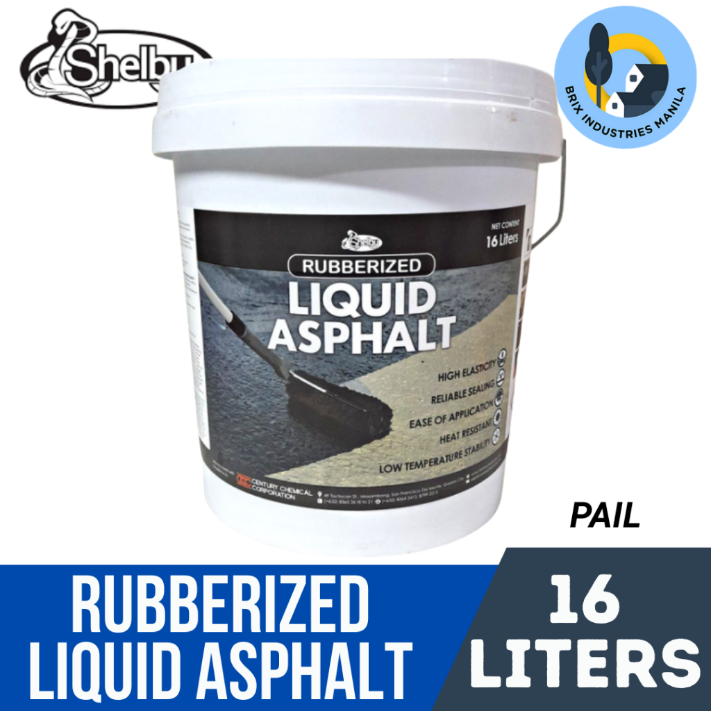Shelby Rubberized Liquid Asphalt 16 Liters (Pail) Sealing Compound High ...