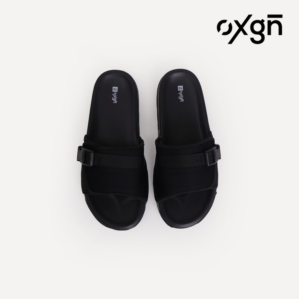 OXGN Single Band Slides For Men (Black/Thyme) | Shopee Philippines
