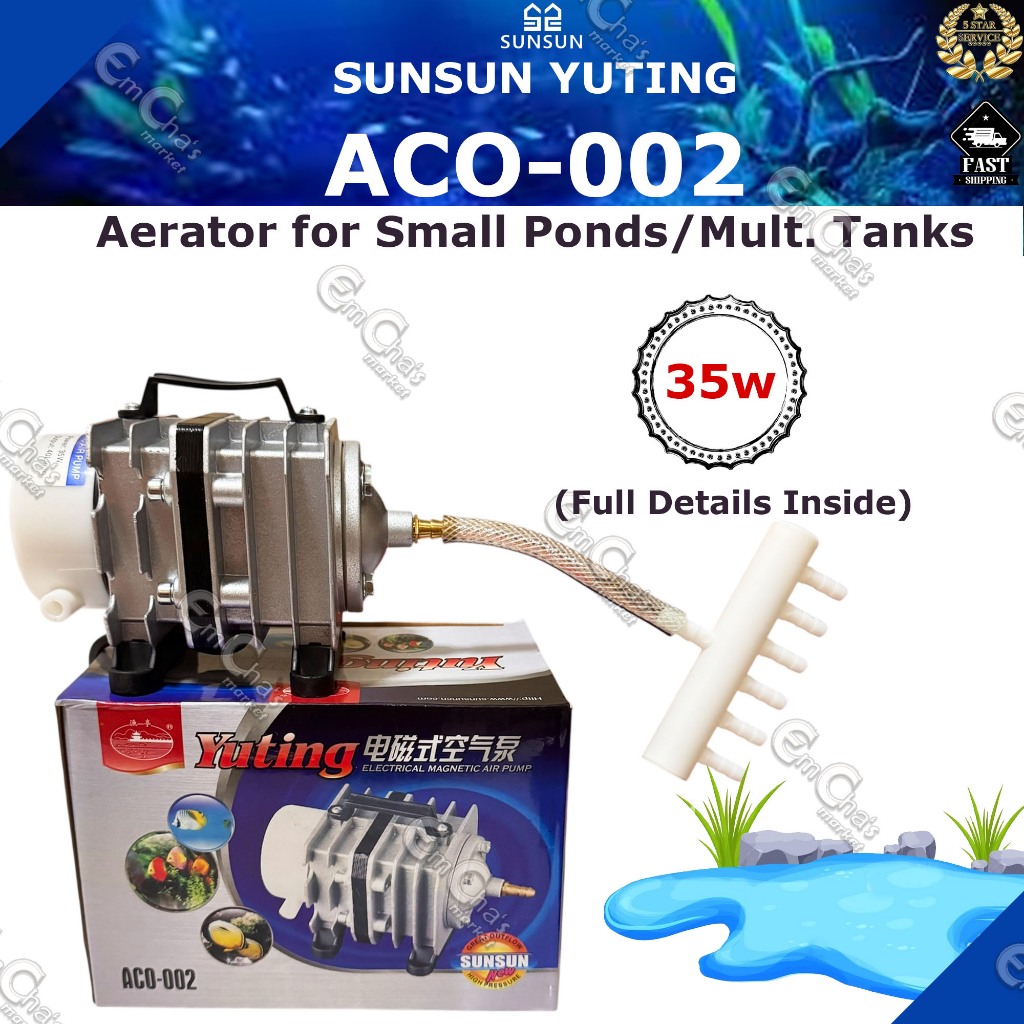 Sunsun Yuting ACO-002 Aquarium Aerator (apu) Pond Air Pump for 100 ...