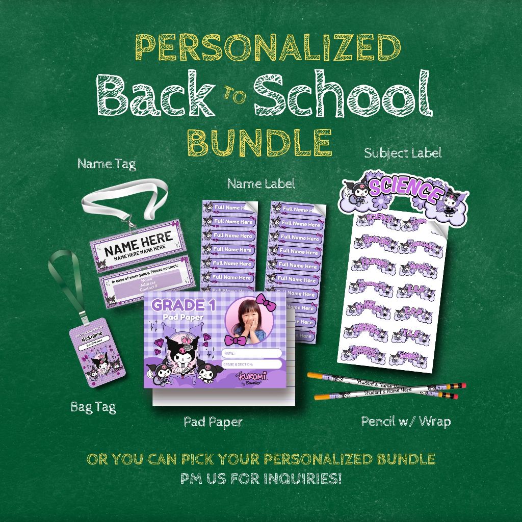 Back-to-School Bundle Personalized(Nametag, NameLabel, Subject Label ...