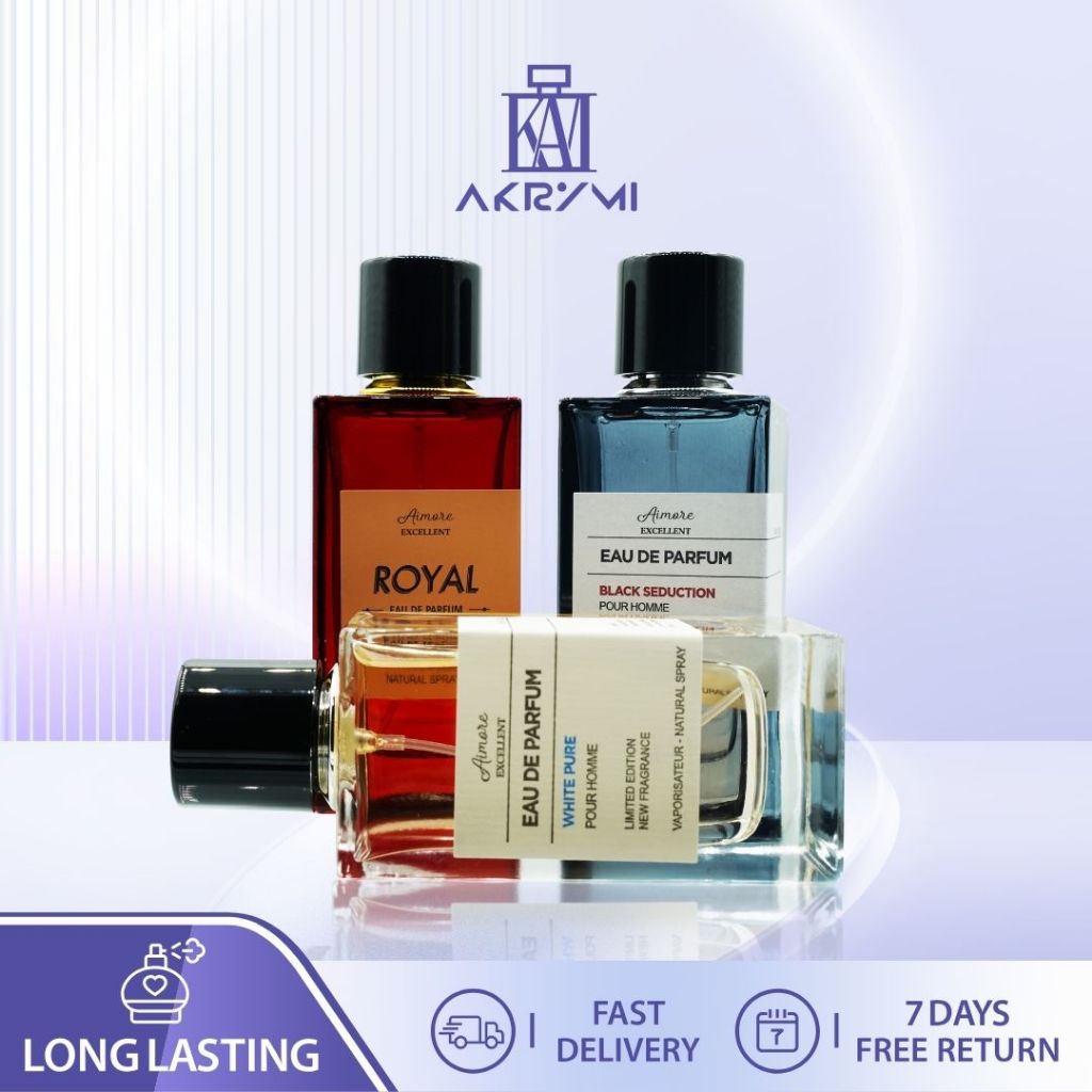 AKRYMI Royal&Black seduction&White PURE 100ml perfume for Unisex long ...