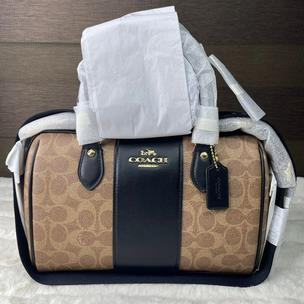 Rowan Satchel Bag In Signature Canvas - Tan/Black | Shopee Philippines