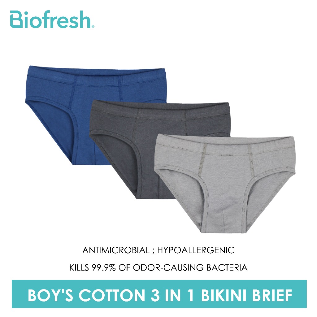 Biofresh Boys' Antimicrobial Cotton Bikini Brief 3 pieces in a pack ...