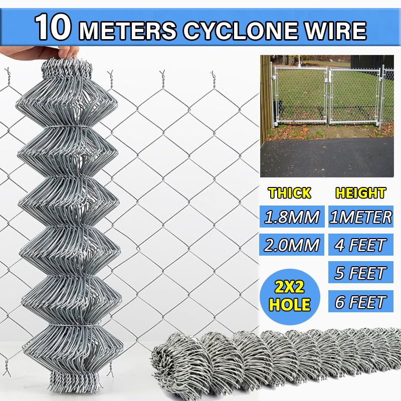 10 METERS LENGTH Cyclone Wire for Fence, Fencing Chain Link, Farm Fence ...