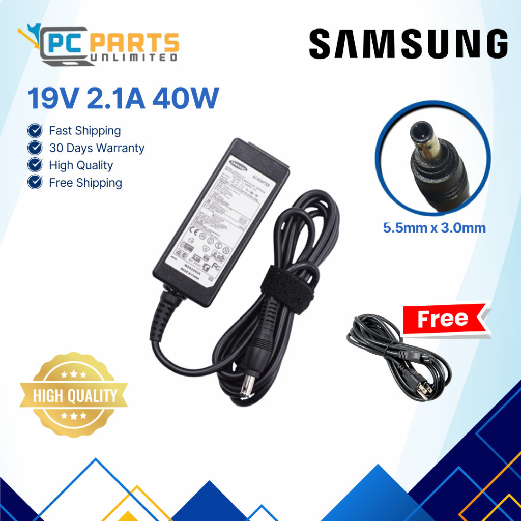 Samsung 19V 2.1A Laptop Charger for N140 N143 N145 N148 N150 N150 Plus ...