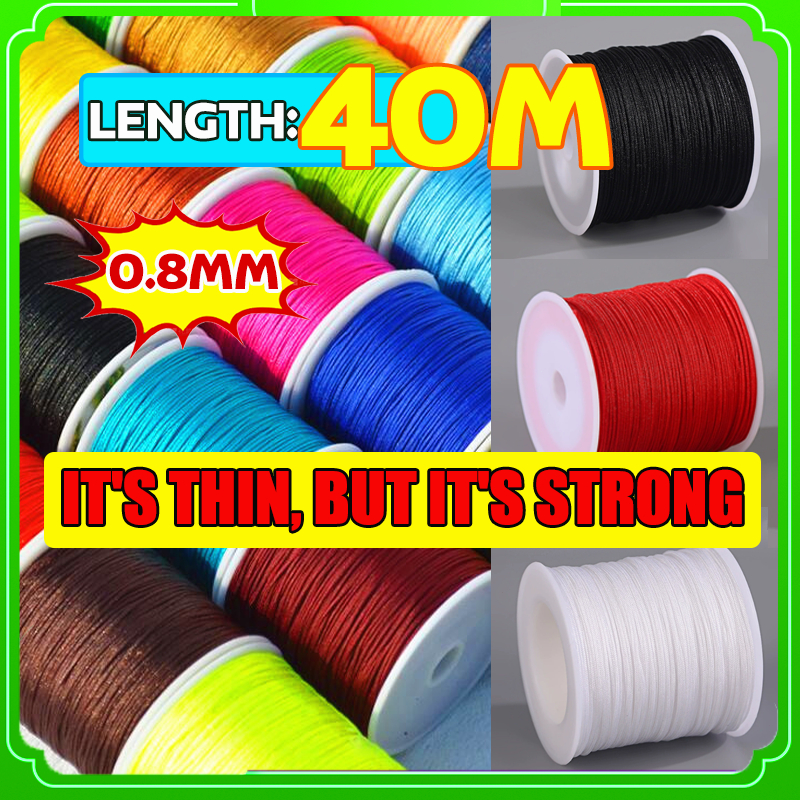 0.8mm/40m Beading Cord Wire String Thread DIY Cotton Rope braided wire ...