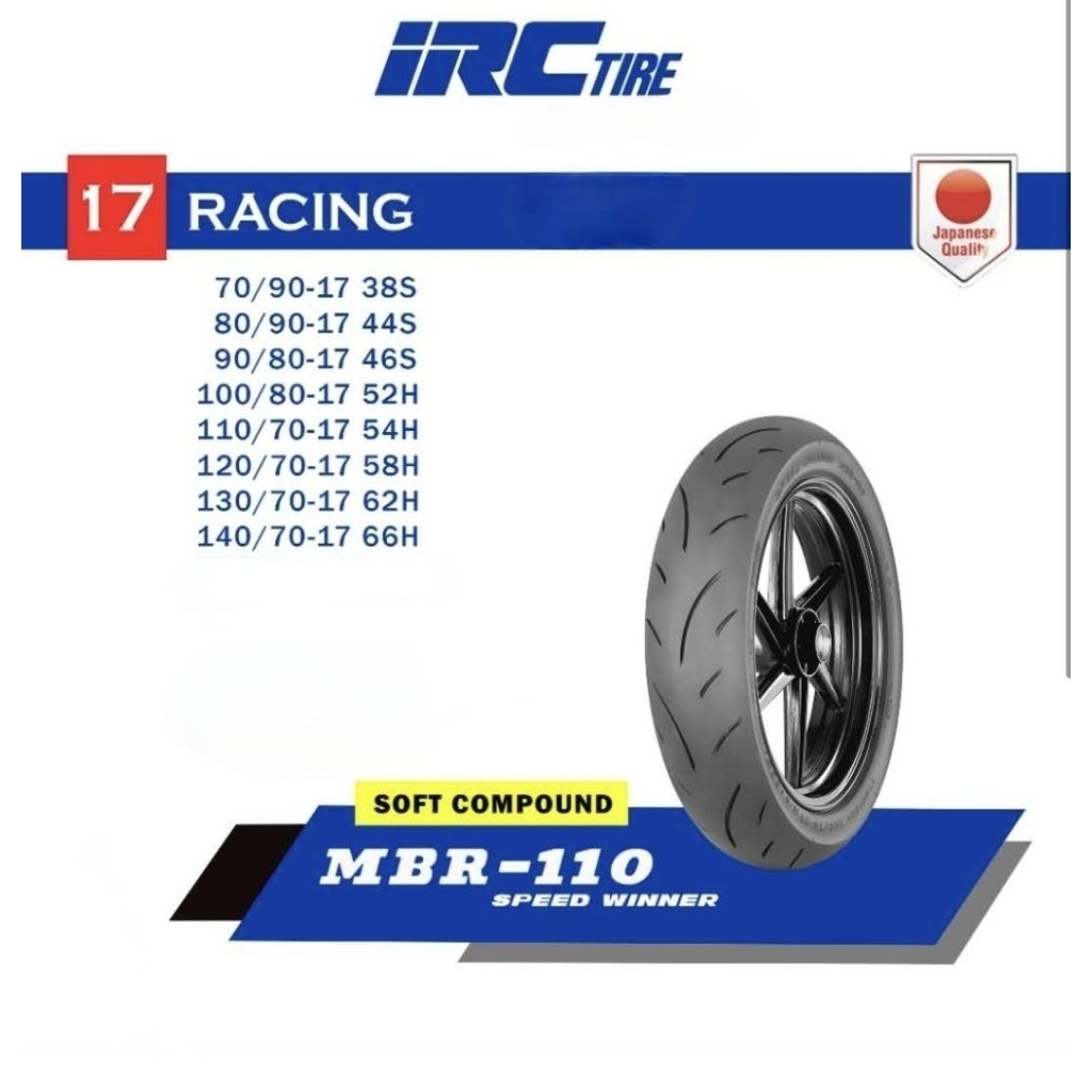 IRC MBR110 SPEED WINNER 70/90/17 80/90/17 100/80/17 110/70/17 120/70/17 ...