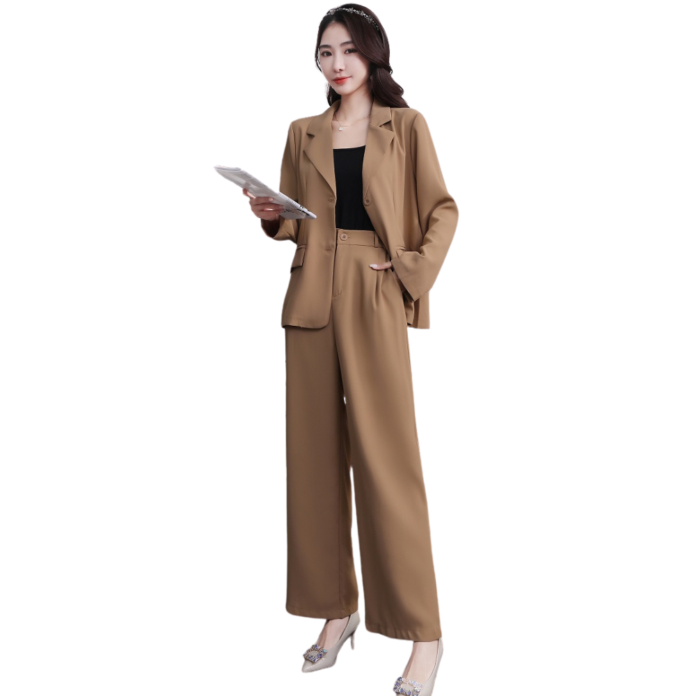 Willing.ph [Terno] Long Sleeve Blazer and Trouser Wide-Leg Pants S-L ...