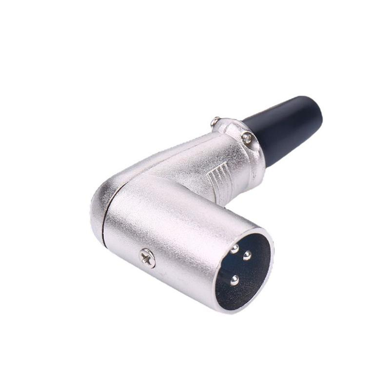 XLR 3-Pin Male Right Angle Connector | 90° L-Type Microphone Plug | MIC ...