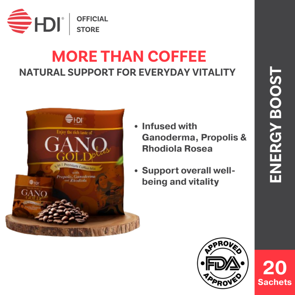 HDI™ Gano Gold Plus Coffee | Infused with Propolis, Ganoderma for ...