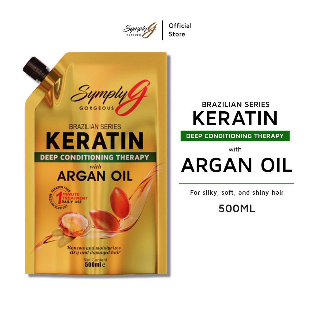 Symply G Keratin Deep Conditioning Therapy with Argan Oil 500mL | Shopee Philippines