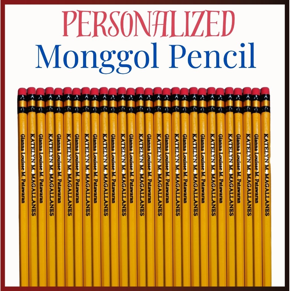 Personalized Monggol Pencil Engrave Name | Shopee Philippines