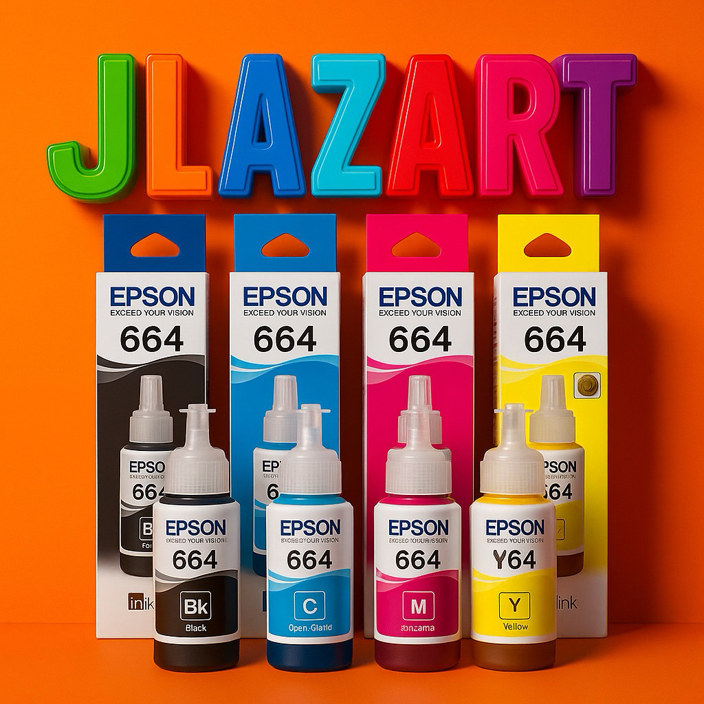 Epson T664 Ink Bottle 70ml (Black/Cyan/Yellow/Magenta) L365/L1300/L405 ...