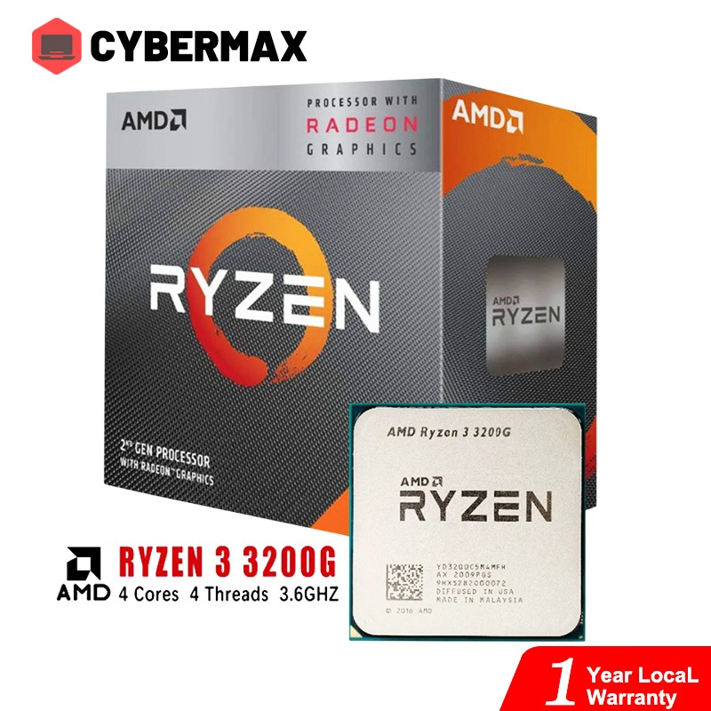 AMD Ryzen 3 3200G Desktop Processor 3.6GHz 4-Core 4-Thread Tray Type ...