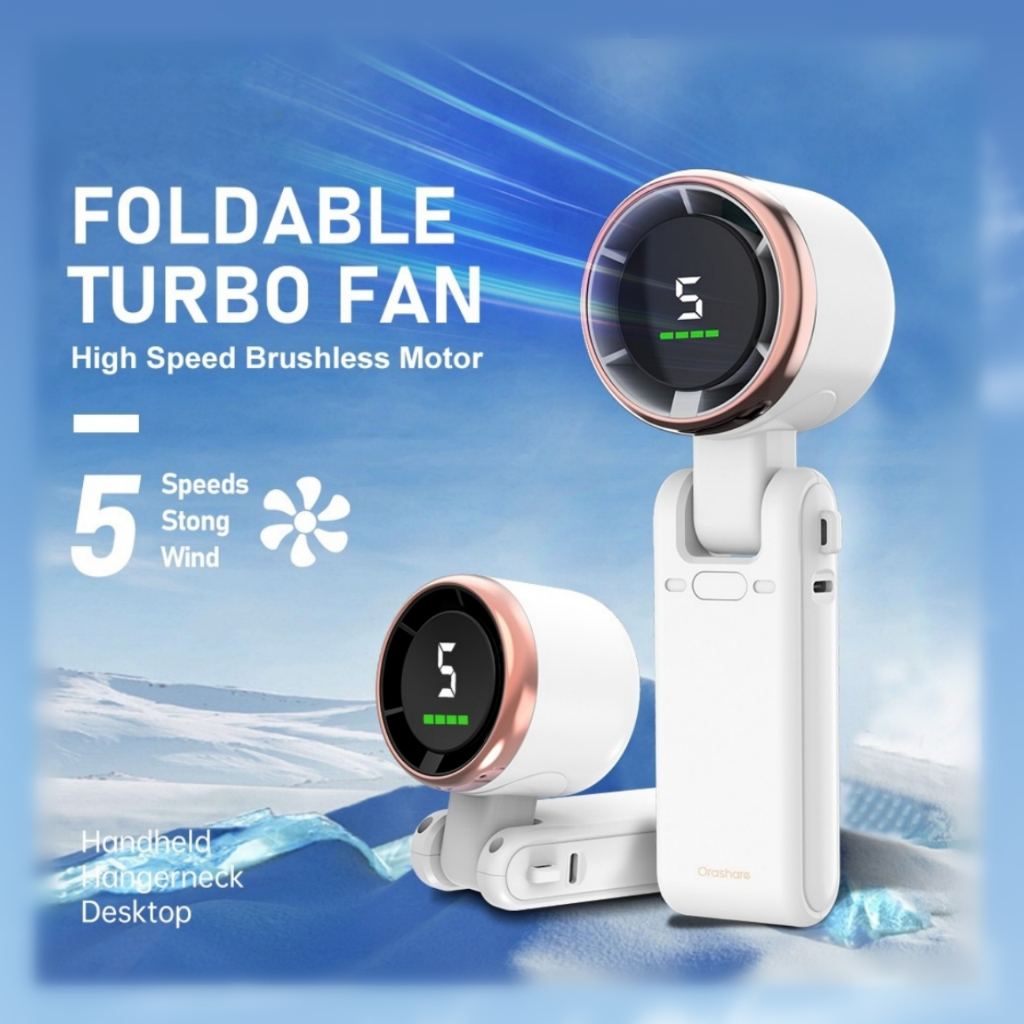 Portable 5 Speeds Mini Turbo Fan USB 4000mAh Battery Handheld turbo Fan ...