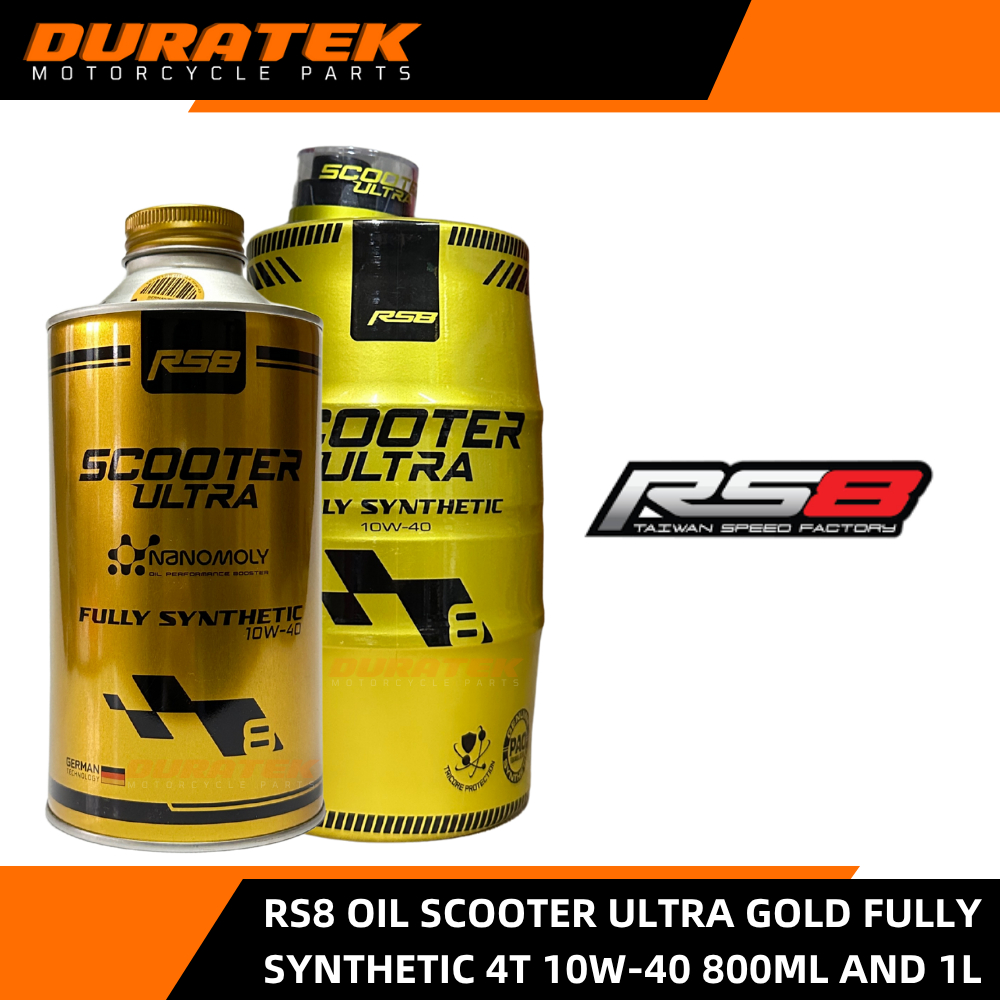 RS8 Scooter Ultra 4T 10W-40 Synthetic Engine Oil 800ml and 1L | Shopee ...