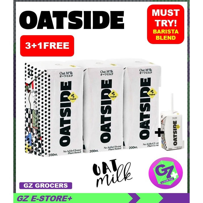 3+1FREE OATSIDE Barista Blend Original Oat Milk 200ml | Shopee Philippines